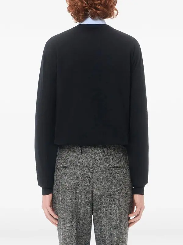 Valentino Garavani Wool Jumper With Vlogo Embroidery - Black