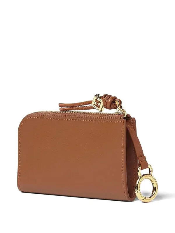 Fendi Card Case Pouch With Zip - Brown