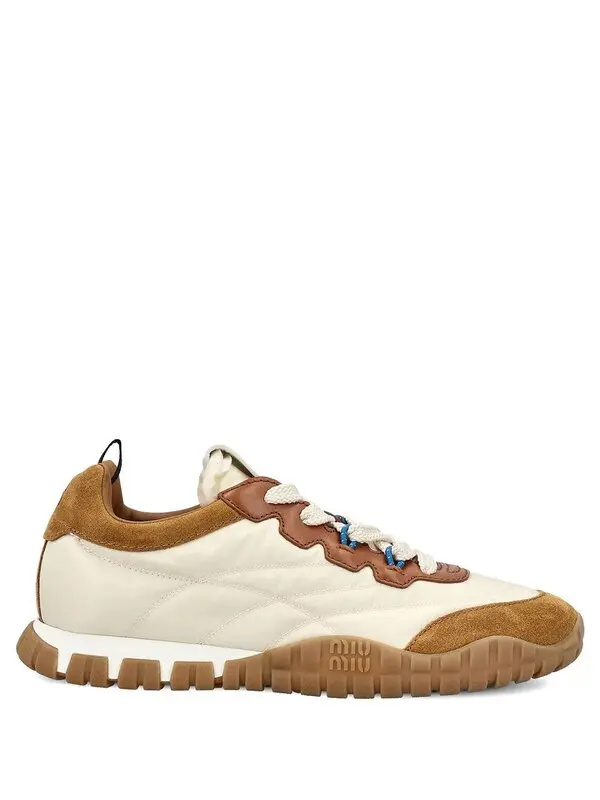 Miu Miu Tyre Technical Fabric, Suede And Leather Sneakers