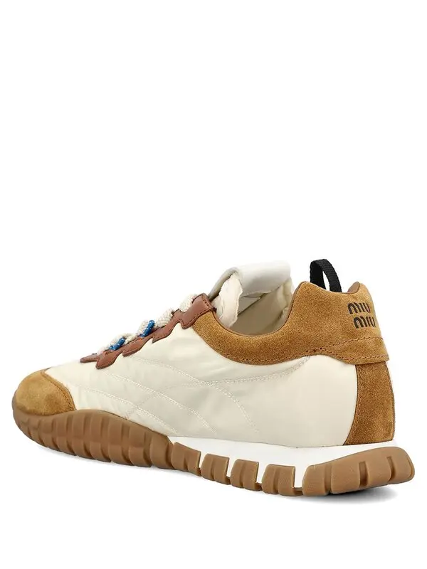Miu Miu Tyre Technical Fabric, Suede And Leather Sneakers