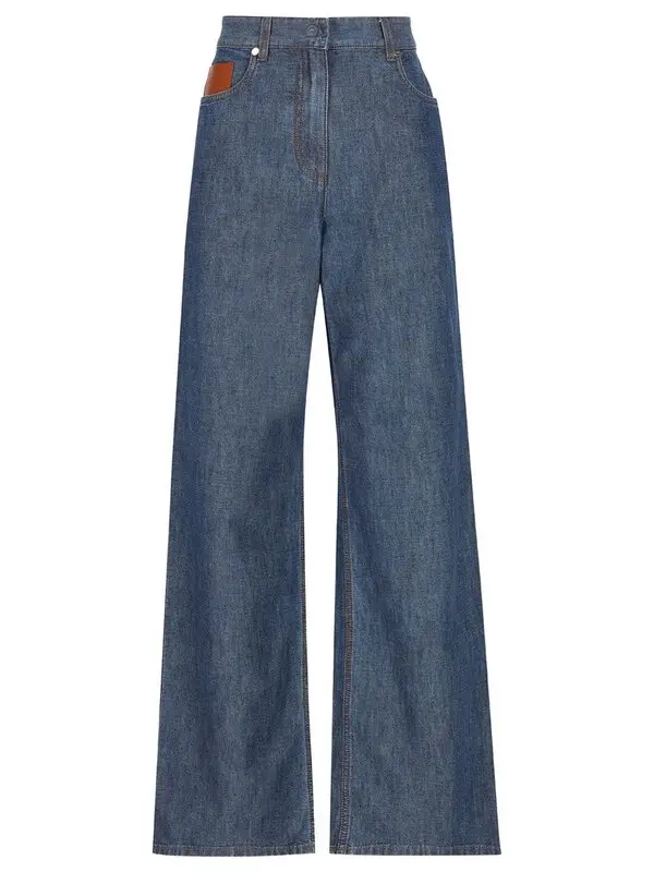 Fendi Ff Chambray Long Jeans