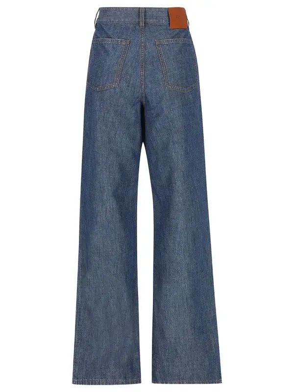 Fendi Ff Chambray Long Jeans