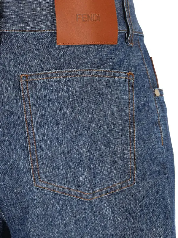 Fendi Ff Chambray Long Jeans
