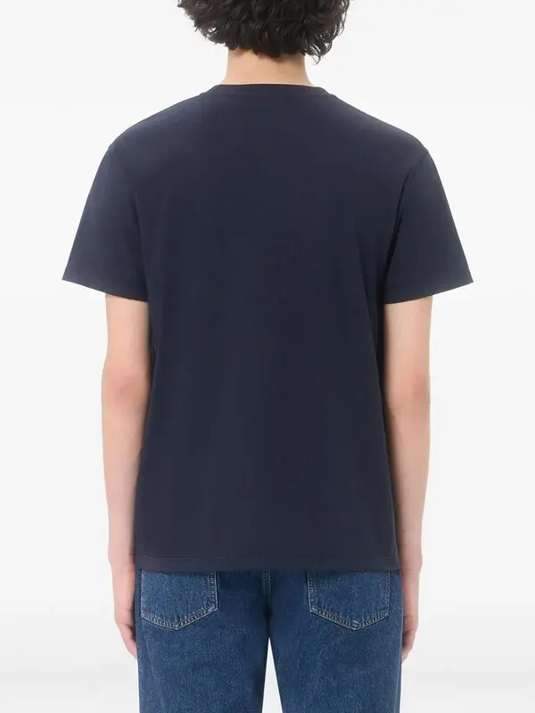 Valentino Garavani Cotton T-shirt With Vlogo Embroidery - Blue