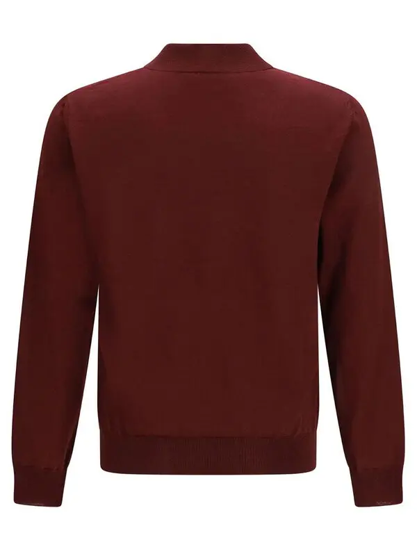 Valentino Garavani Wool Polo With Vlogo Embroidery - Red