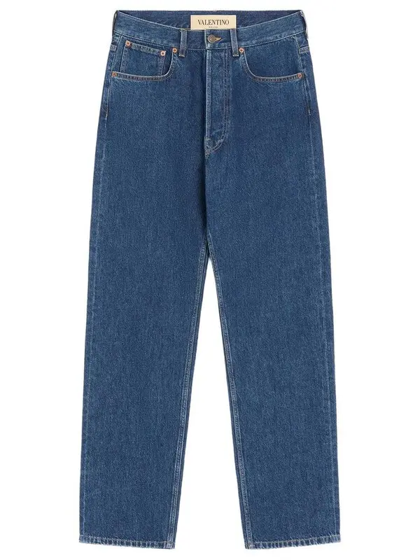 Valentino Garavani Vgold Denim Trousers - Blue