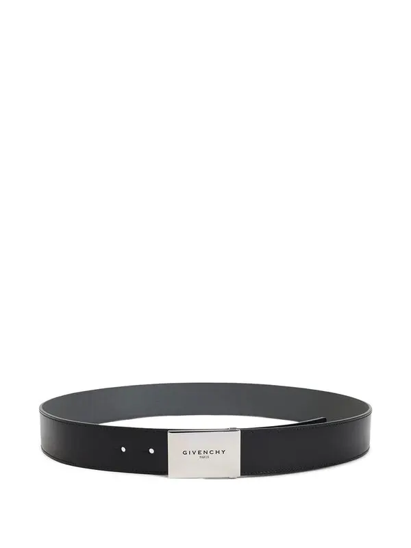 Givenchy Reversible Leather Belt With Signature Buckle - Black
