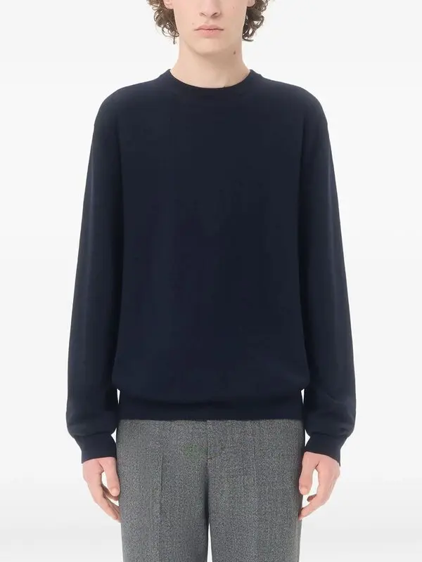 Valentino Garavani Wool Jumper With Vlogo Embroidery - Blue