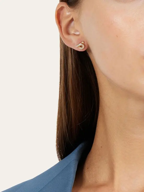 FERRAGAMO Gancini Earrings With Rhinestones