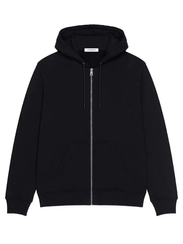Givenchy Zipped Hoodie In Fleece With Photographic Negative Print - Black