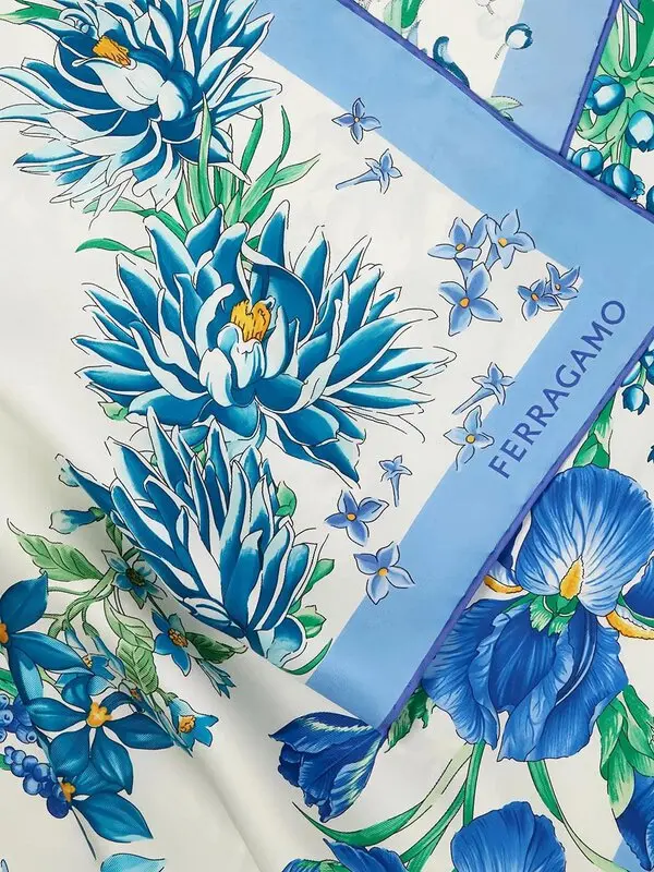FERRAGAMO Fo Primavera Spring-print Silk Scarf