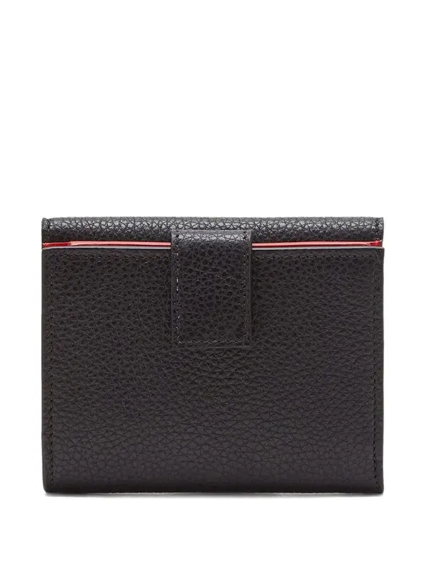 FERRAGAMO Gancini Grained Leather Compact Wallet - Black