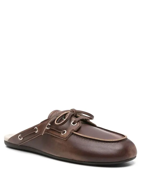Miu Miu Faded Leather Deck Mules