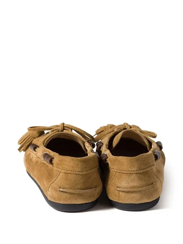 Miu Miu Deck Suede Loafers With Tassels