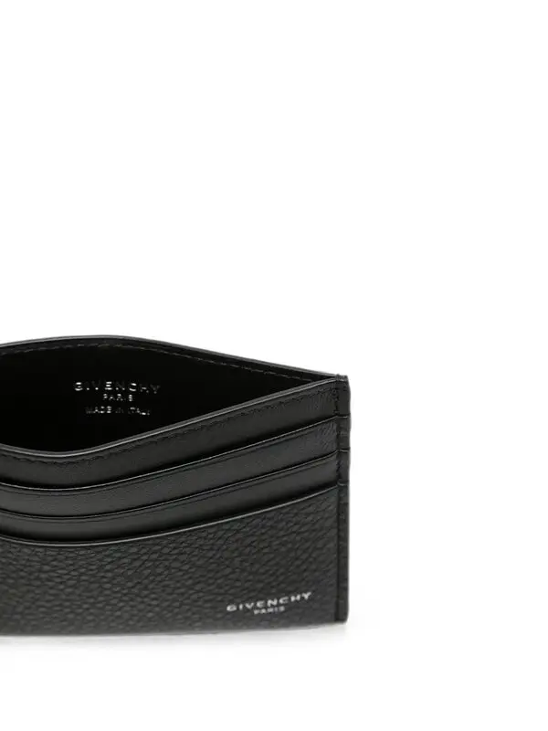 Givenchy Logo-print Grained Leather Card Holder - Black
