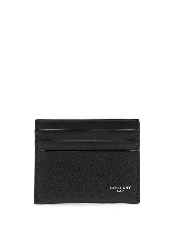 Givenchy Logo-print Grained Leather Card Holder - Black