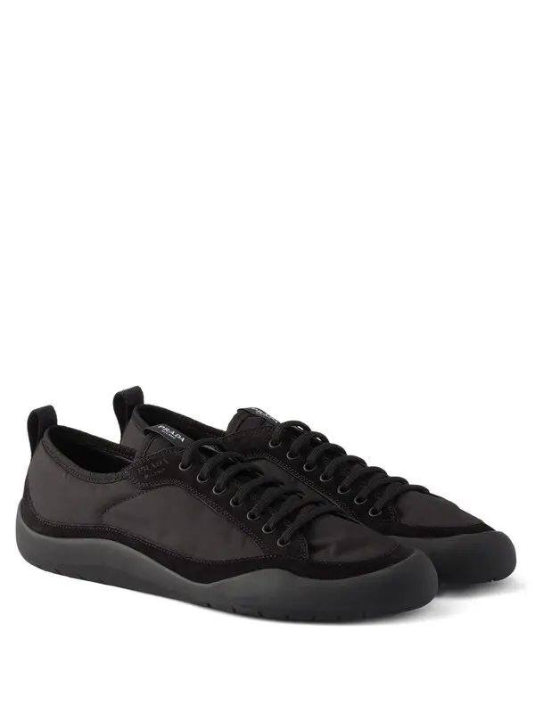 Prada Speedrock Re-nylon And Suede Sneakers