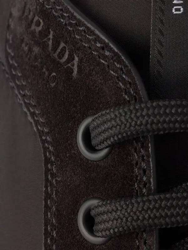 Prada Speedrock Re-nylon And Suede Sneakers