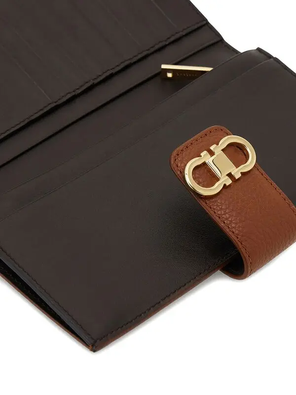 FERRAGAMO Grained Leather Continental Wallet