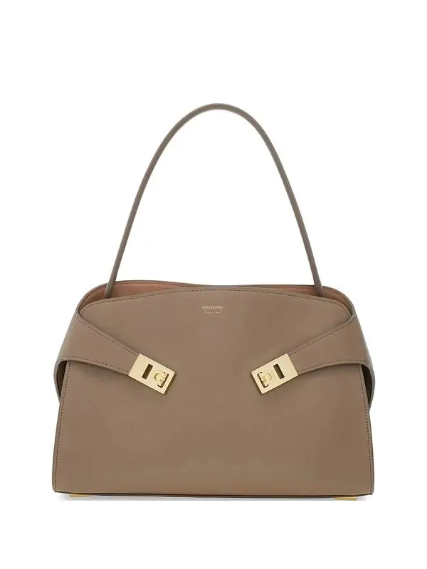 FERRAGAMO Hug Soft Medium Shoulder Bag - Gray