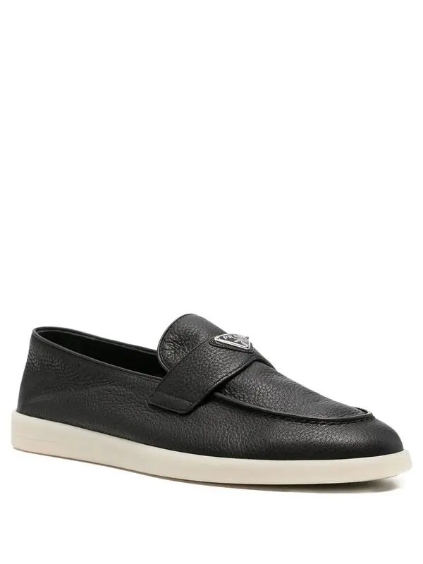 Prada Grained Leather Loafers
