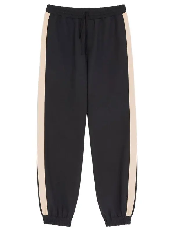 Valentino Garavani Nylon Trousers With Vgold Detail - Black