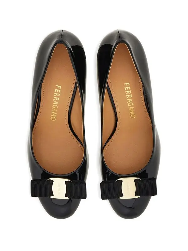 FERRAGAMO Carla 70 Patent Leather Bow Pumps