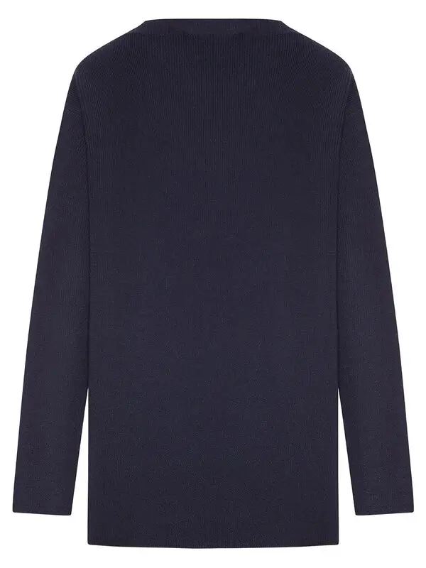 Miu Miu Logo-patch Ribbed-knit Sweater