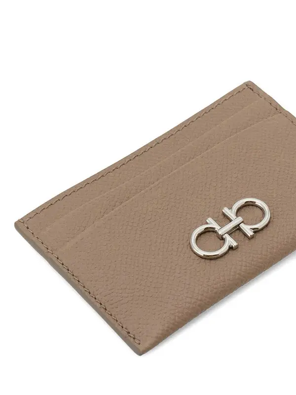 FERRAGAMO Gancini Grained Leather Card Holder