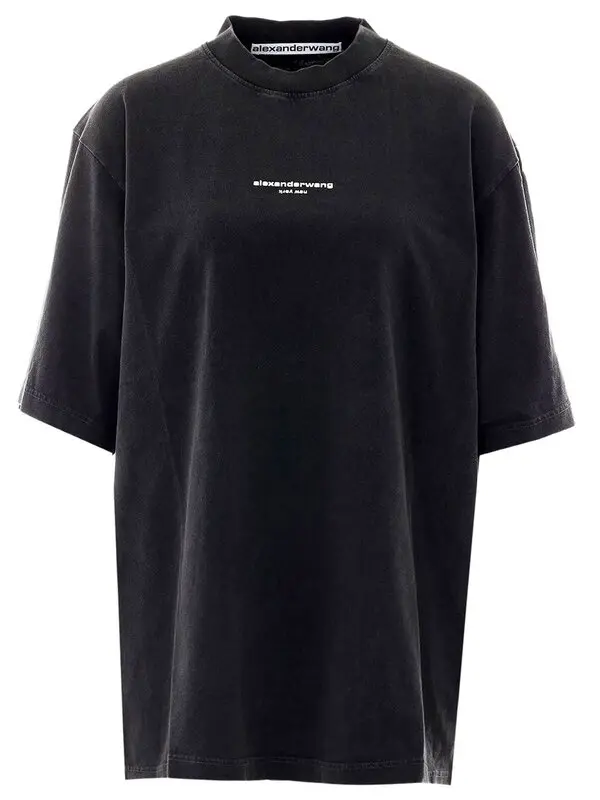 Alexander Wang Logo Print Cotton T-shirt - Black