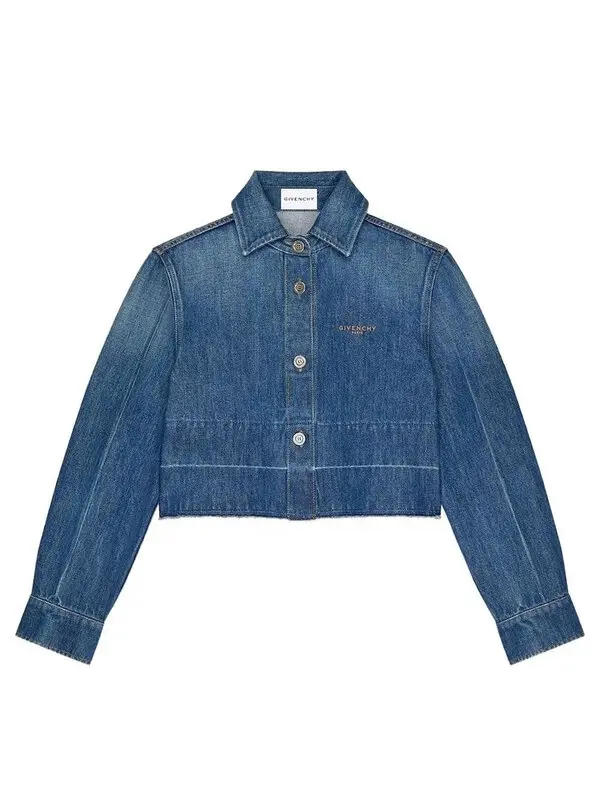 Givenchy Denim Shirt With Embroidered Signature