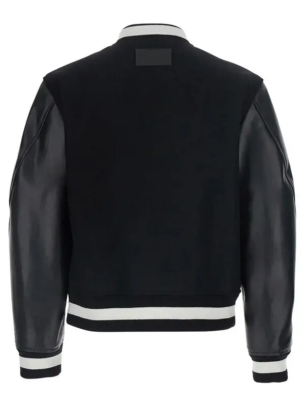 Givenchy Wool And Leather Varsity Jacket - Black