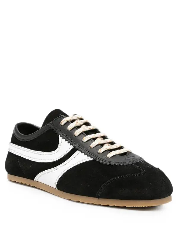 Dries Van Noten Suede And Leather Sneakers - Black