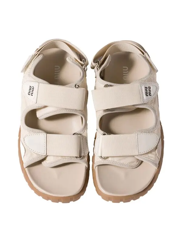 Miu Miu Tyre Technical Fabric And Suede Sandals