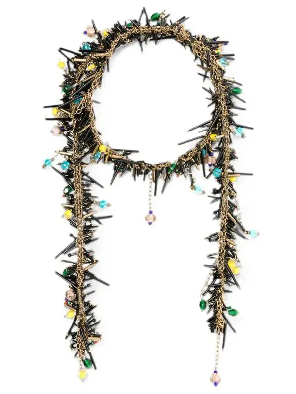 Dries Van Noten Beaded Tassel Necklace - Black