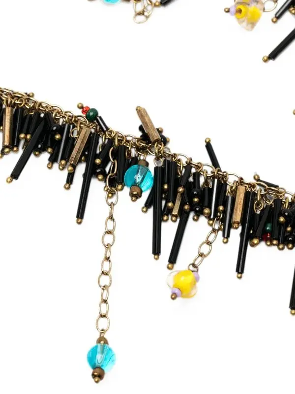 Dries Van Noten Beaded Tassel Necklace - Black