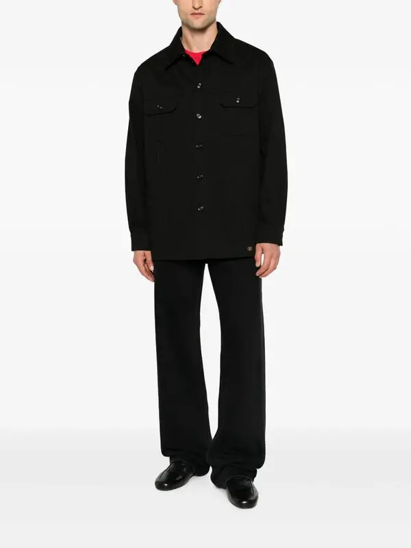 Valentino Garavani Cotton Gabardine Shirt Jacket With Vlogo