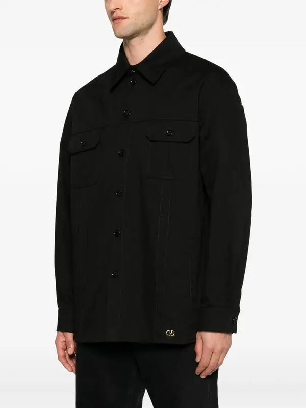 Valentino Garavani Cotton Gabardine Shirt Jacket With Vlogo