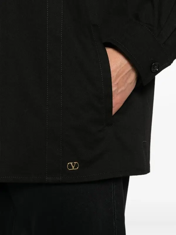 Valentino Garavani Cotton Gabardine Shirt Jacket With Vlogo