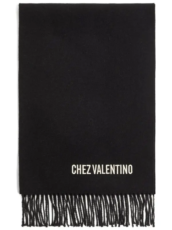 Valentino Garavani Wool Scarf With Vlogo Embroidery