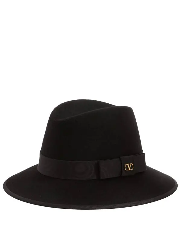 Valentino Garavani Vlogo Signature Fedora Hat - Black