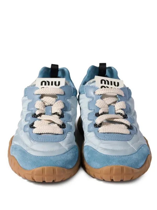 Miu Miu Tyre Technical Fabric, Suede And Leather Sneakers