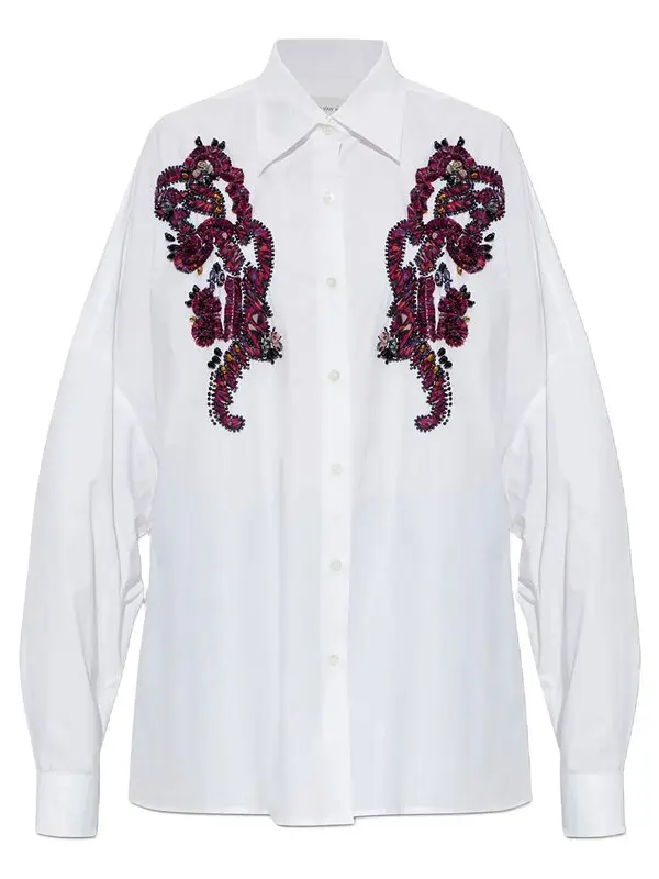 Dries Van Noten Embroidered Cocoon Shirt - White
