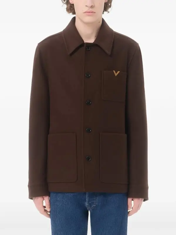 Valentino Garavani Wool Jacket With Vgold Detail