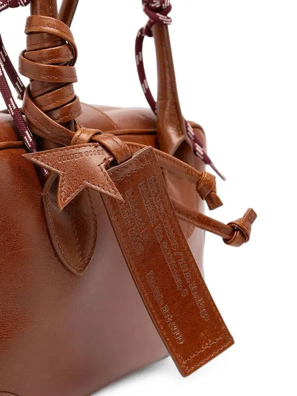 GOLDEN GOOSE Leather Belt Bag With Drawstring Detail - Brown