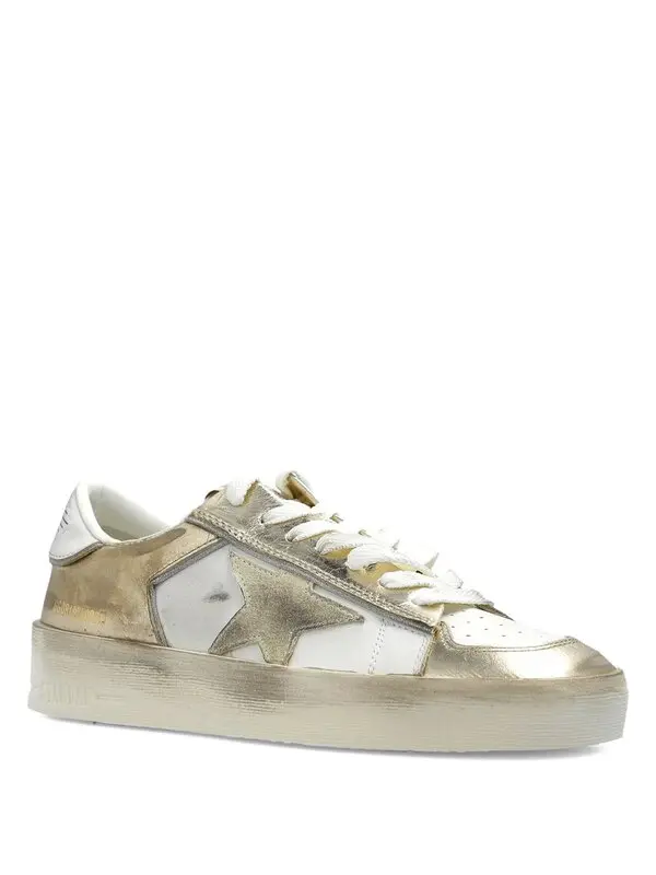 GOLDEN GOOSE Stardan Leather Sneakers - Silver
