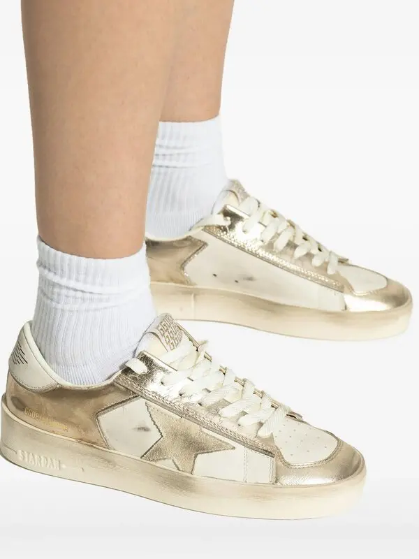 GOLDEN GOOSE Stardan Leather Sneakers - Silver