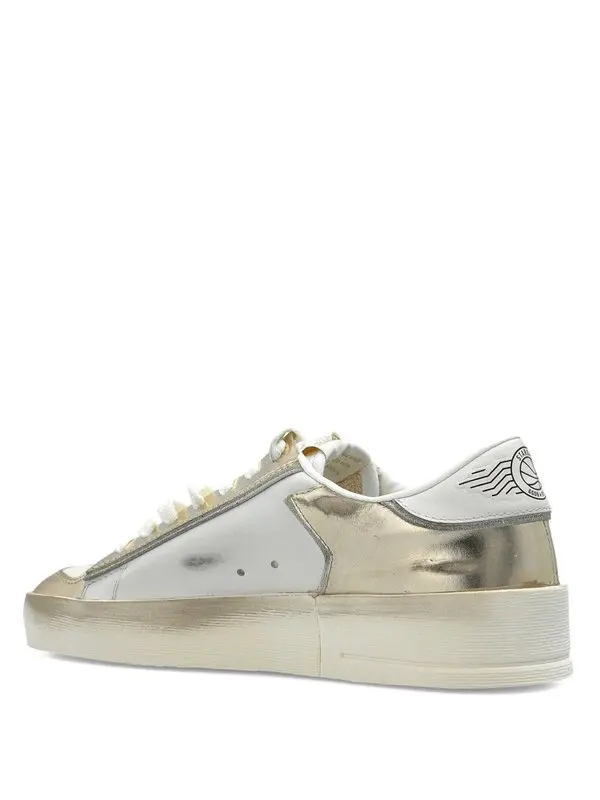 GOLDEN GOOSE Stardan Leather Sneakers - Silver