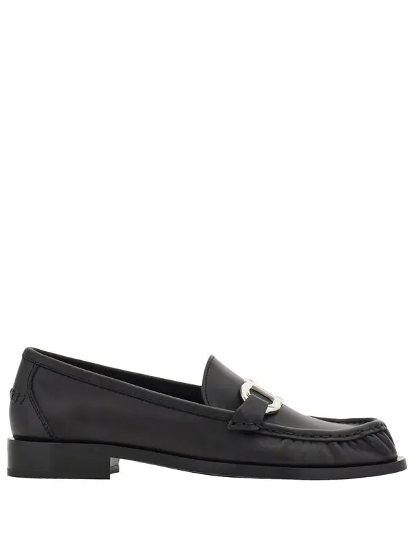 FERRAGAMO Gancini Ornament Loafers - Black
