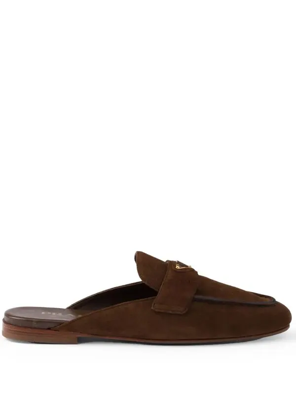Prada Suede Slippers - Brown